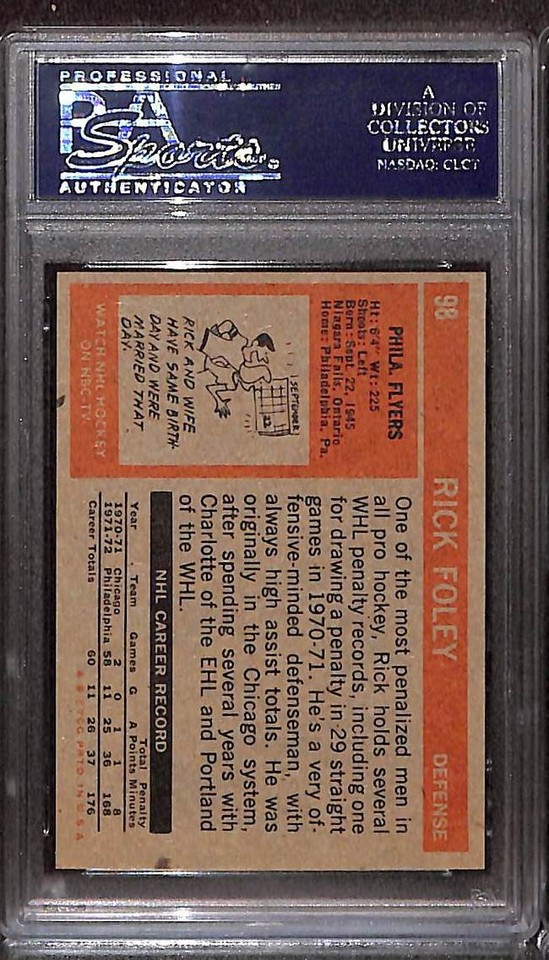 1972 Topps #98 RICK FOLEY PSA 10 GEM-MT 23338422 | eBay