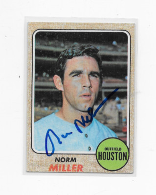 1968 Topps Norm Miller Autographed Card Houston Astros In Person TC810 ...