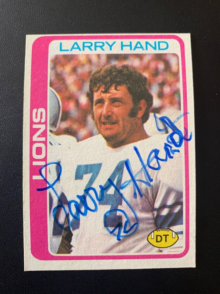 Larry Hand Signed 1978 Topps #356 Card Detroit Lions Autograph COA | eBay