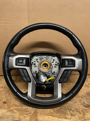 2017-2019 FORD F250 F350 F450 LEATHER STEERING WHEEL *ADAPTIVE STEERING ...