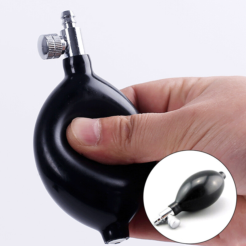 Black Manual Air Pump Inflation Sphygmomanometer Blood Pressure Latex ...