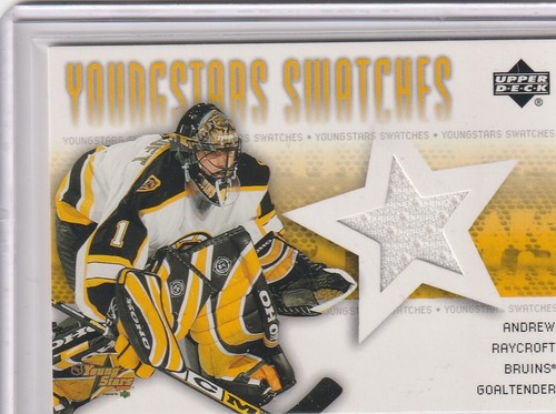 Andrew Raycroft jersey hockey card (Bruins) 2003- 2004 Upper Deck #YSAR ...