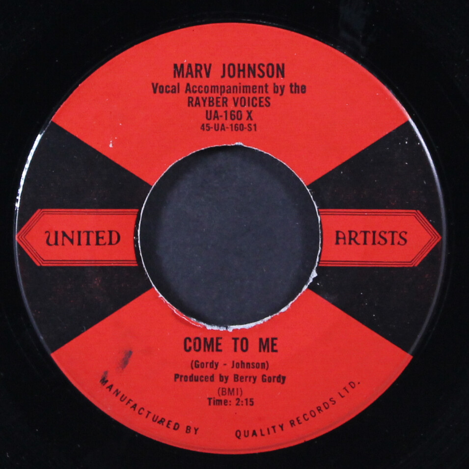 MARV JOHNSON: come to me / whisper UA 7" Single 45 RPM Canada | eBay