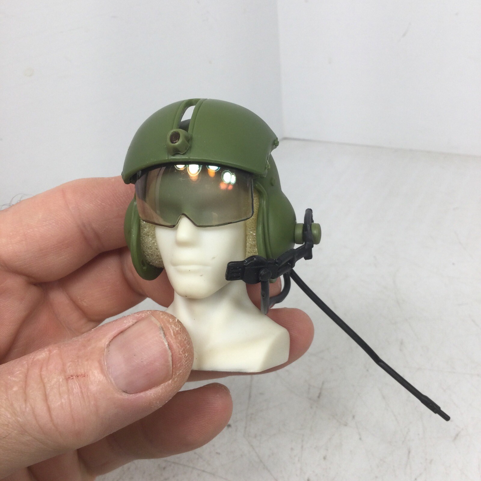 1/6 HASBRO GI JOE US ARMY HUEY GUNSHIP HELICOPTER PILOT HELMET VIETNAM ...