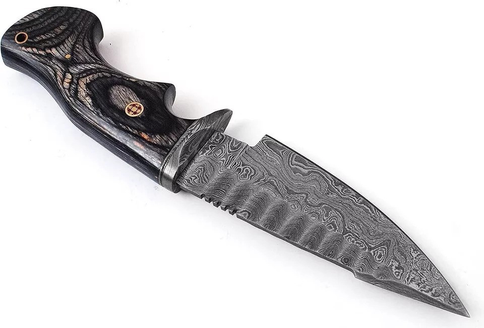 Damascus Hunting Knifes Forged Handmade Black Rose wood Handle Bob Cat ...