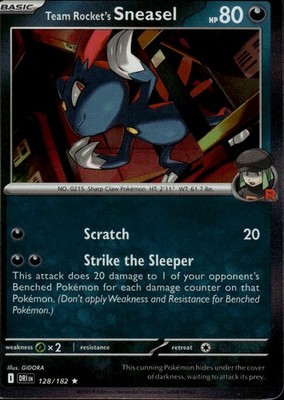 Team Rocket's Sneasel Holo Rare SV10: Destined Rivals 128/182 NM | eBay