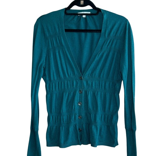 Classiques Entier Dark Teal Lightweight Knit Cardigan Sweater Size ...