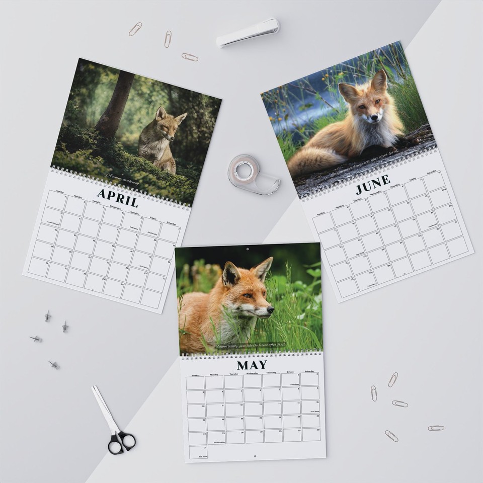 2026 Fox Wall Calendar 8.5x11 Woodland Wildlife Fox Nature Photos ...