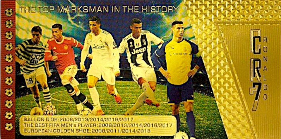 🏆 Cristiano Ronaldo CR7 Gold Collectible Banknote | King of Football ...