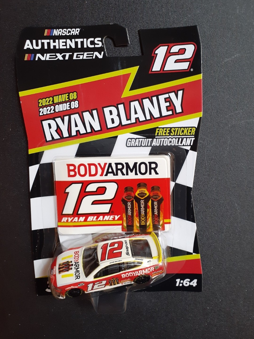 NASCAR AUTHENTICS.. RYAN BLANEY.. 2022 WAVE 08.. BODY ARMOR CAR.. 1:64 ...