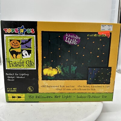 Fright Site 150 Halloween Net Lights Orange 24 SQ FT (4FTx6FT) Indoor ...