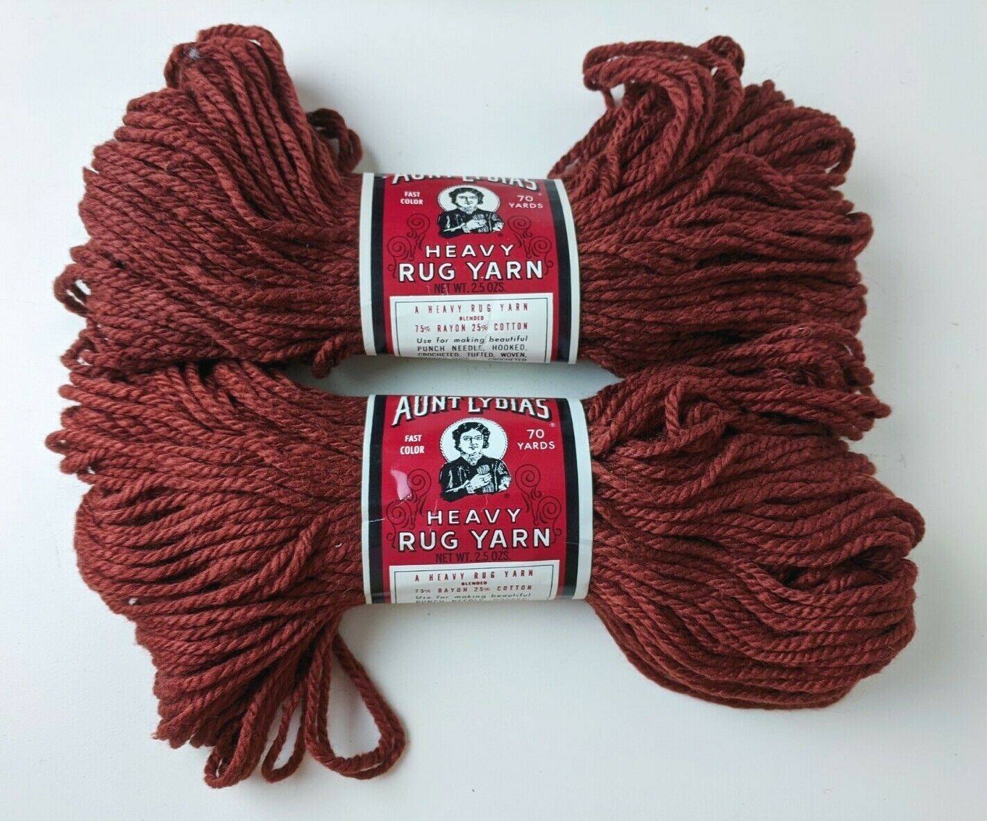 Aunt Lydia's Heavy Rug Yarn Rust Shade #235 Lot of 2 Skeins | eBay