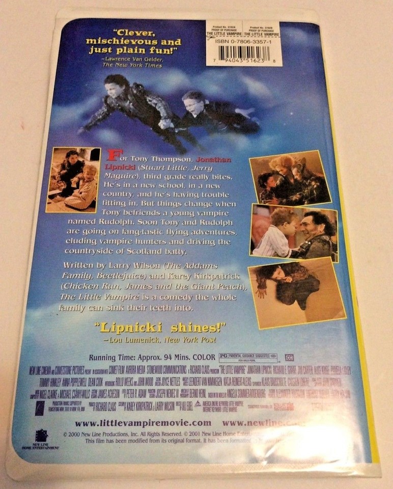 The Little Vampire (VHS, 2001, Clam Shell) Rollo Weeks Jonathan ...
