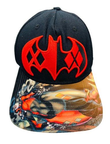 DC Comics Harley Quinn Batman Black/Red Logo Snapback Adjustable Hat | eBay