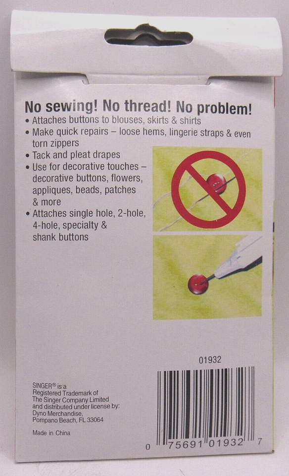 SINGER BUTTON MAGIC EASY NO SEW REPAIR 3 Pack | eBay
