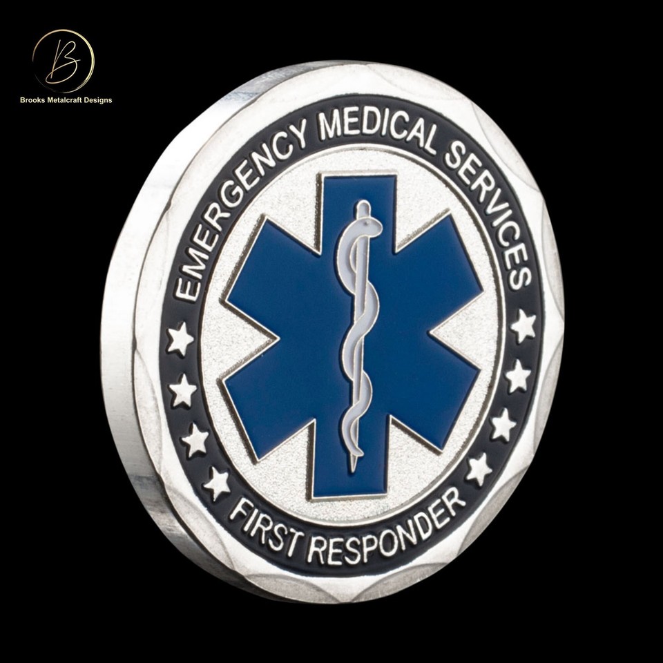 EMS Emergency Medical Services Silver First Responder Challenge Coin | eBay