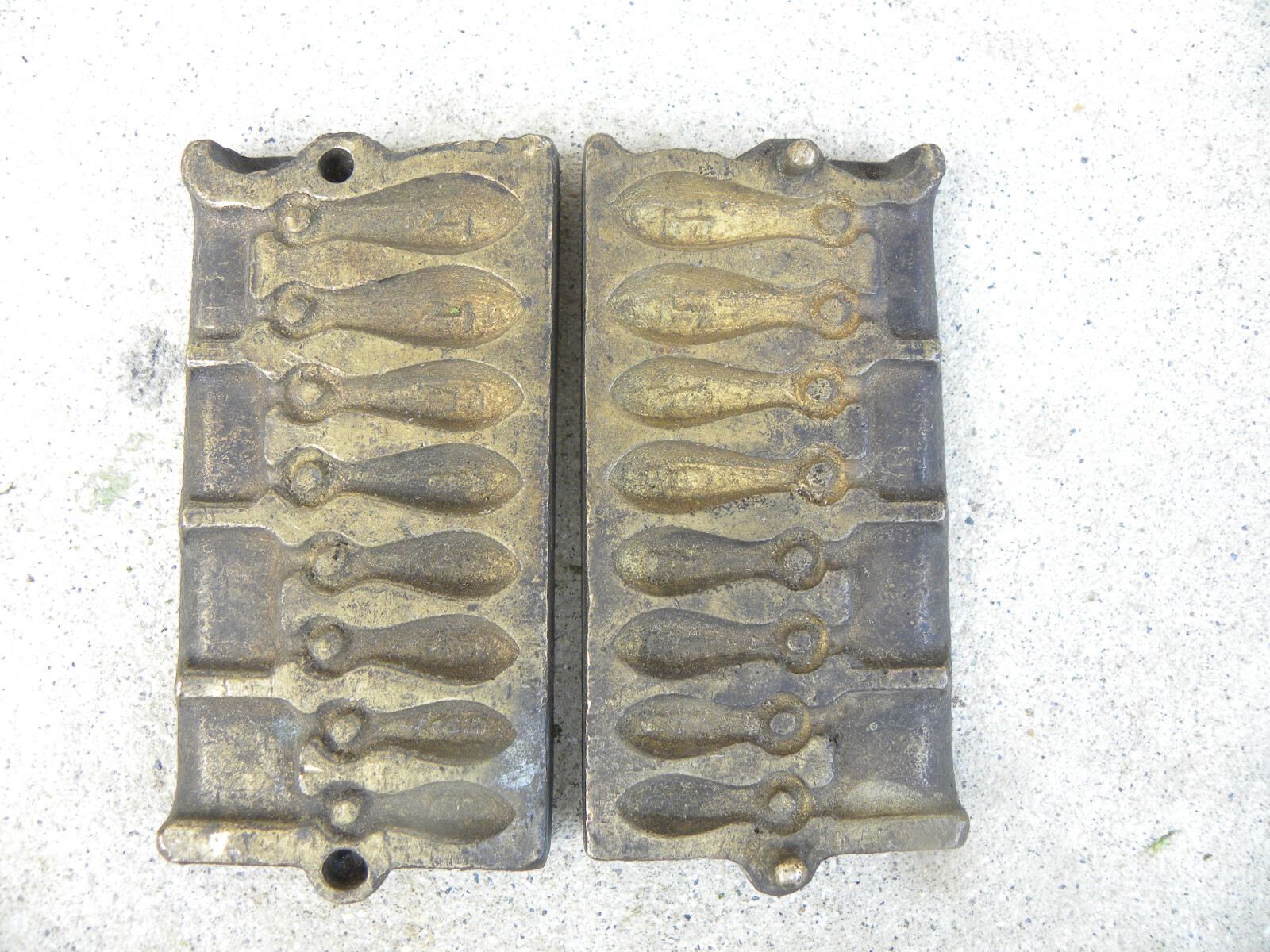 Vintage Brass Fishing Sinker Mold for Bullet Weights 5 sizes | eBay