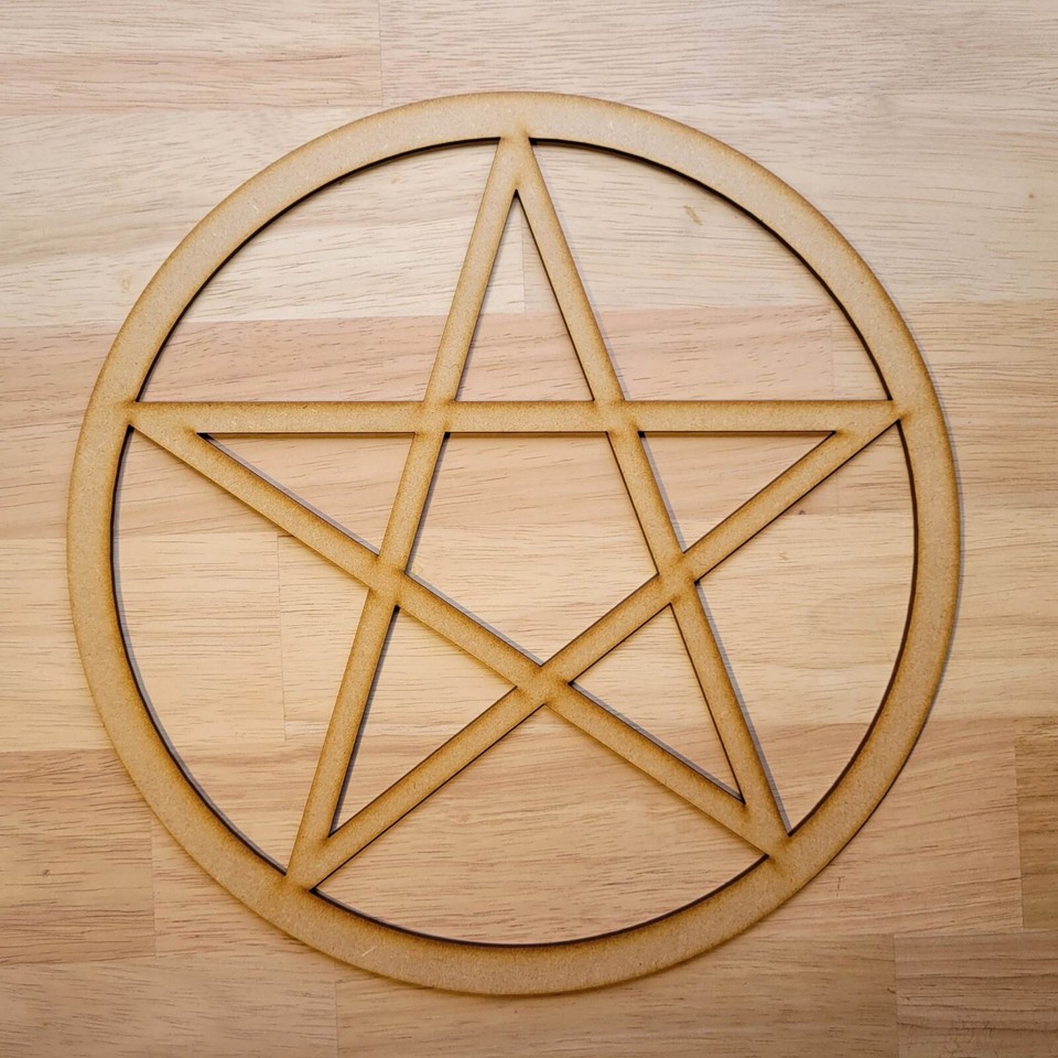Wooden MDF Wiccan Pentagram Pentacle Symbols Large Shapes Craft 10-60cm ...