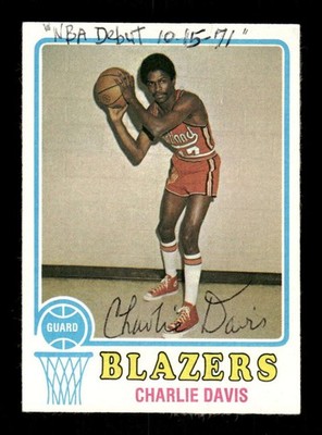 1973-74 Topps 8 Charlie Davis signed auto autograph w Debut EX tough ...