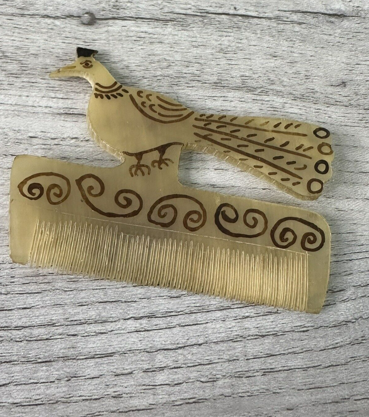 Antique 1800's Carved Victorian Fine Tooth Hair Comb … - Gem