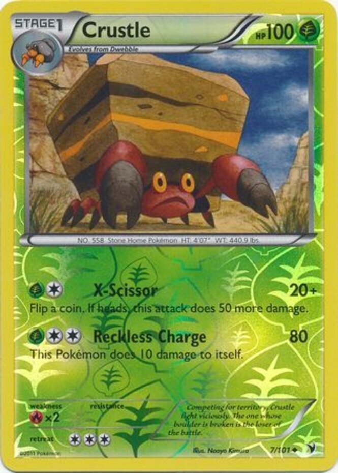 Pokemon - Crustle - 7/101 - Uncommon - Reverse Holo - BW - Noble ...
