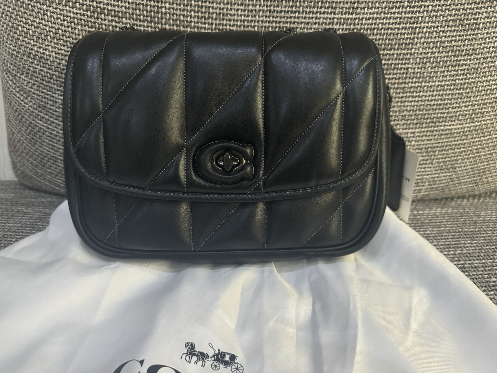 COACH Pillow Madison Shoulder Bag With Quilting In Black | eBay