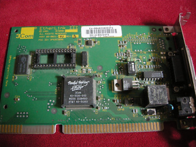 Very rare unique 3Com Etherlink III ISA 3C509B only BNC+AUI connector ...