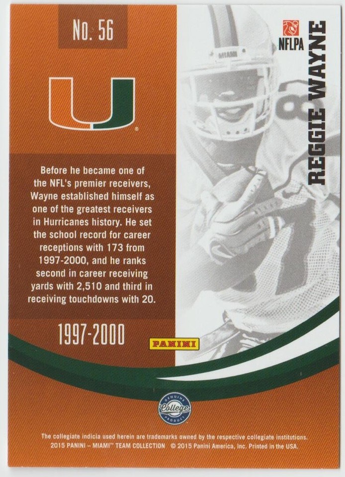 2015 Panini Miami #56 Reggie Wayne | eBay