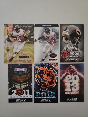 6 CHICAGO BEARS Football POCKET SCHEDULE lot MARTY BOOKER Anthony ...