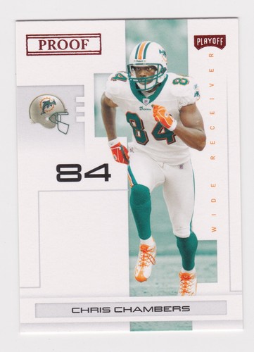 2007 Playoff NFL Playoffs RED Proof #52 Chris Chambers Miami Dolphins ...