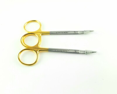 2 Iris TC Surgical Scissor 4.5" Curved Veterinary Surgical Instruments ...