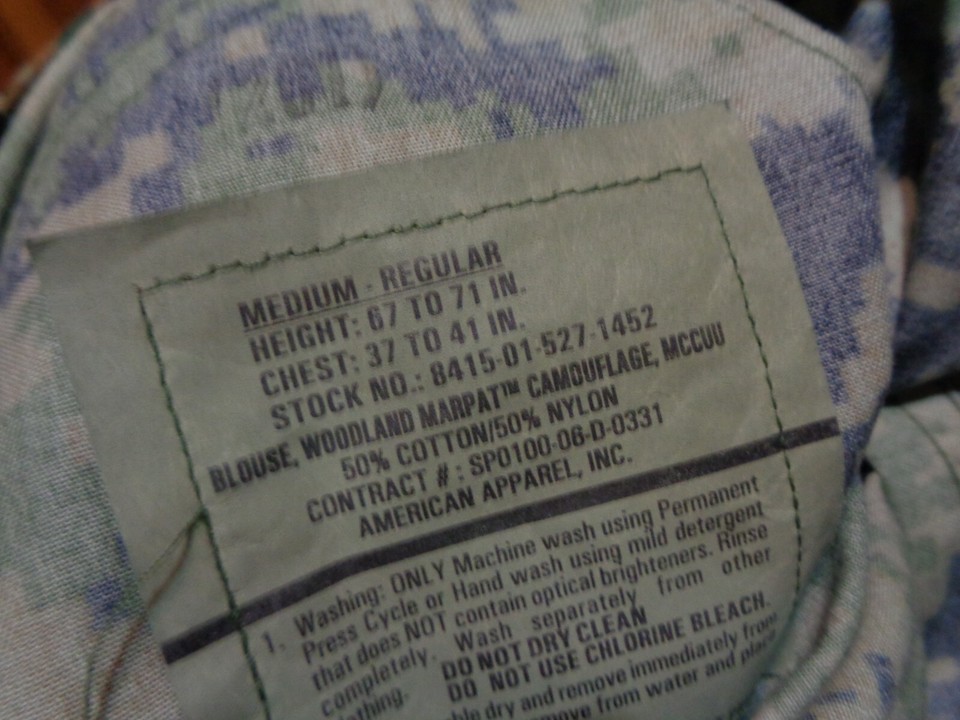 USMC MARPAT Uniform WOODLAND SET Combat Shirt Pant MEDIUM REGULAR NEW ...