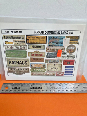 1/35 Scale VERLINDEN PROD. "GERMAN Commercial Signs" WW II 7" X 5 ...