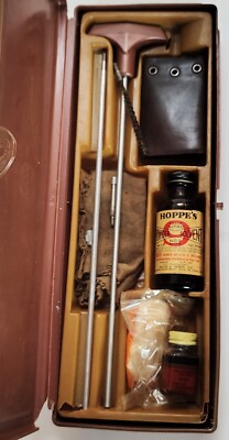Vintage Hoppes Gun Cleaning Kit-Brown Plastic Case for Rifle .22 ...