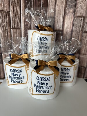 Retirement Navy, Navy with Gold lettering, Embroidered toilet Paper | eBay