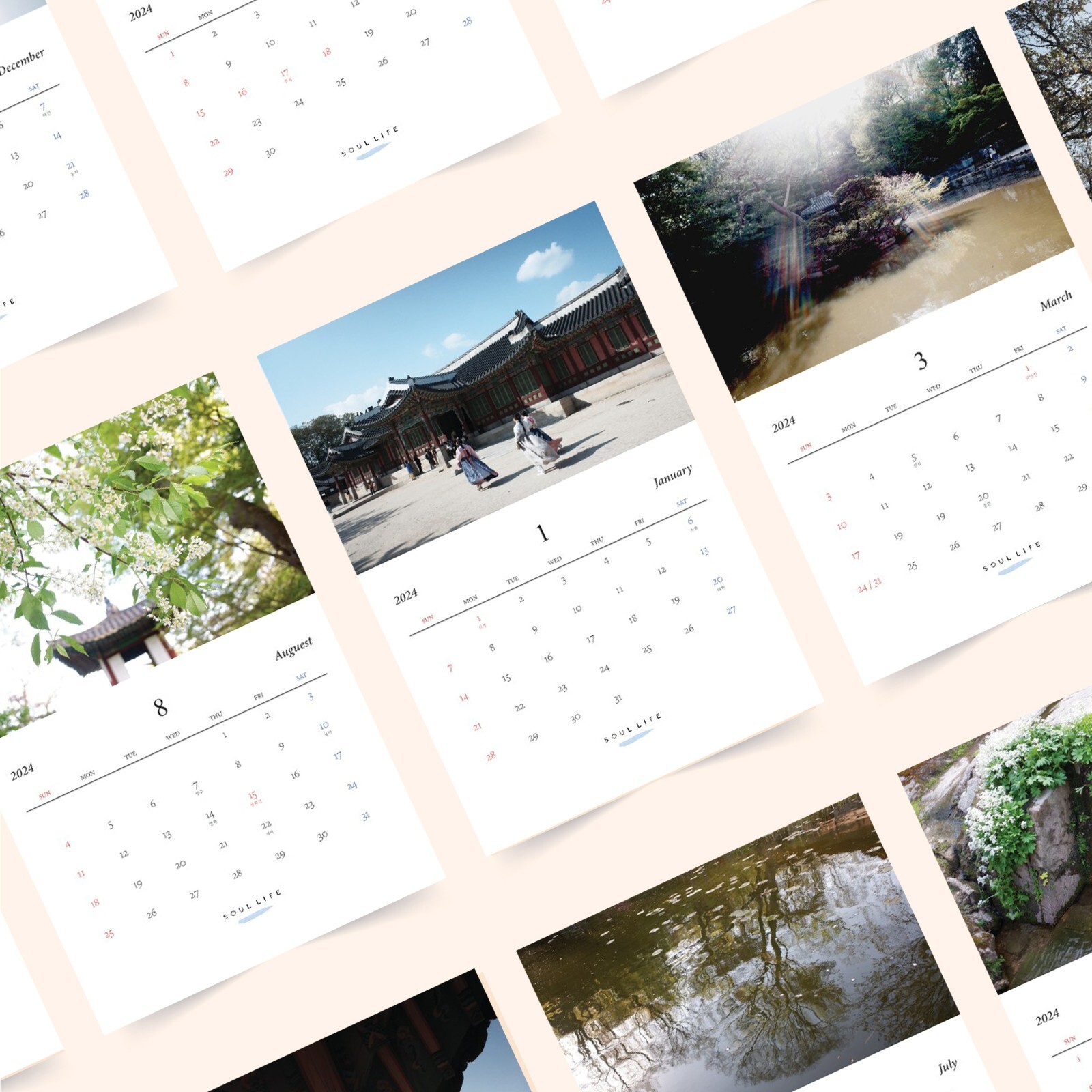 2024 Calendar, Postcard - Korea Palace Seoul Scenery Photography - Soul ...