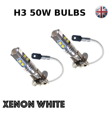 2x H3 BULBS 50W CANBUS ERROR FREE HEADLIGHT FOG LIGHT XENON WHITE UK ...