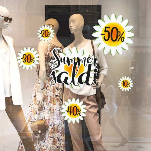 Uvsd0021 Shop Window Stickers Summer Sale Adhesive Promotions 80x25 cm ...