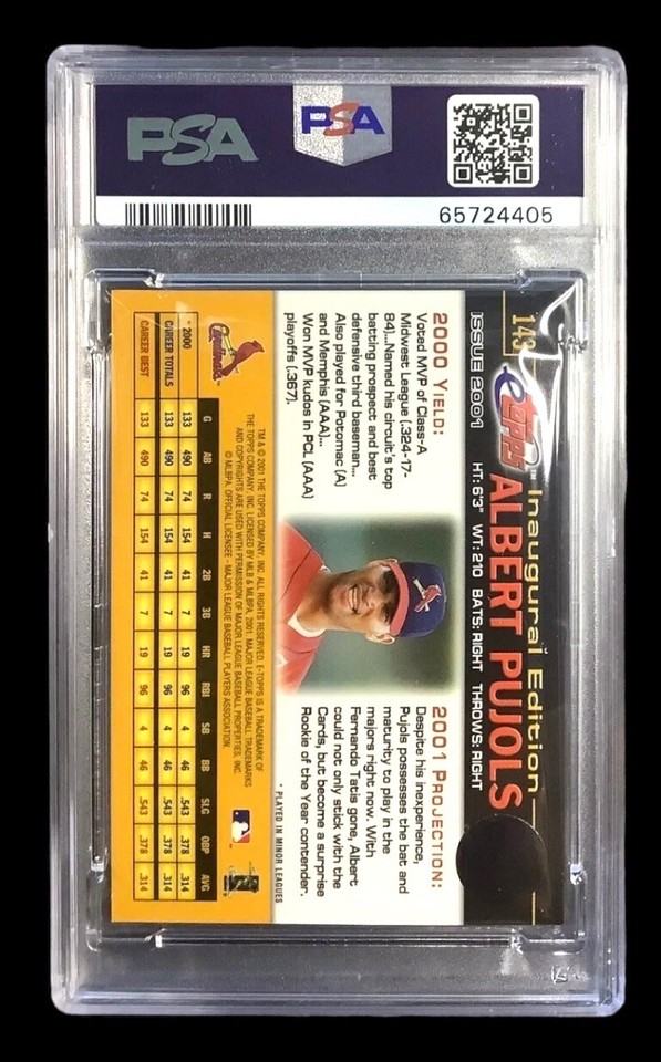 2001 topps chrome #143 albert pujols rc; e-topps rookie refractor PSA 9 | eBay
