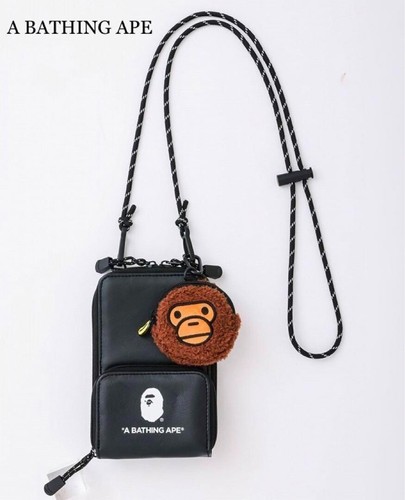 BAPE KIDS A Bathing Ape Mini Shoulder Bag & MILO Pouch Black 2023 ...