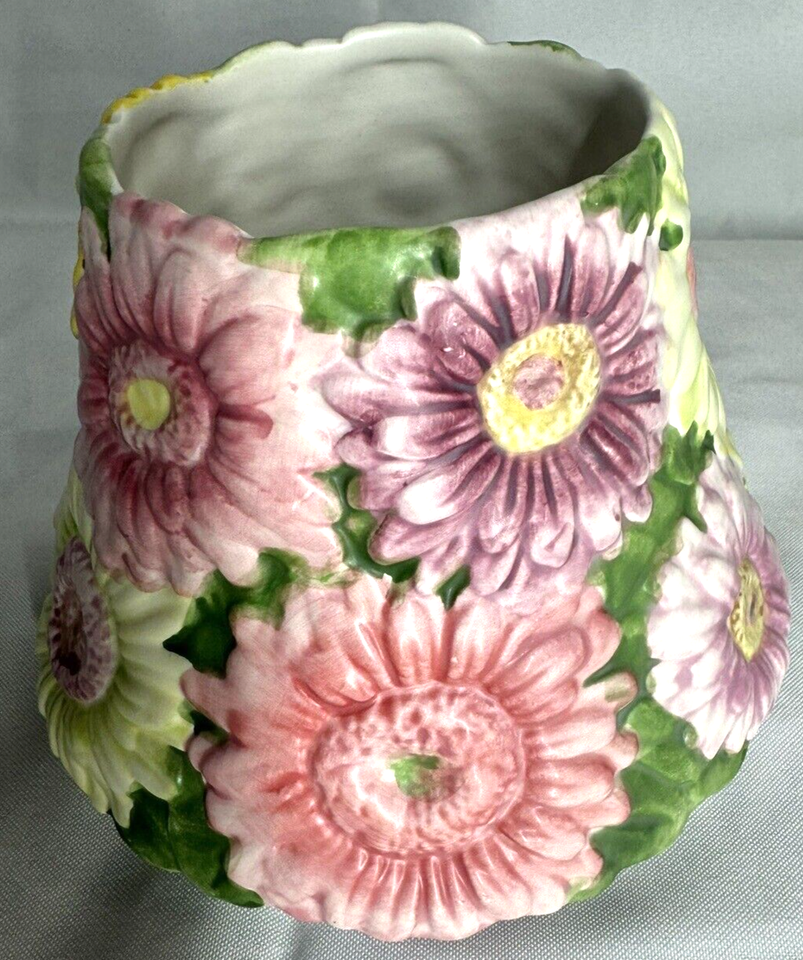 Yankee Candle Large Ceramic Jar Shade Topper w/ Plate Daisies Purple ...