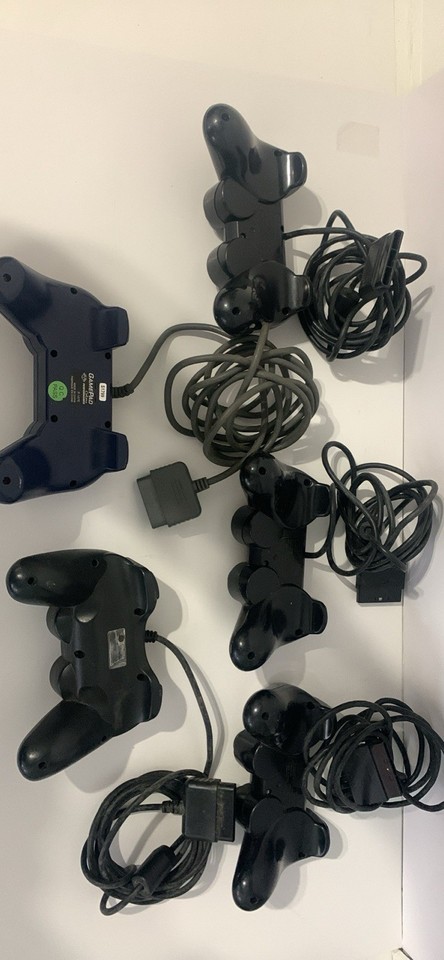 Lot of 5 Sony PlayStation 2 PS2 Controllers OEM & Aftermarket Untested ...