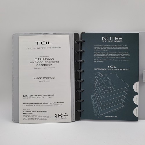 TUL Discbound Notebook w/ 5000mAh Wireless Charging Power Bank Junior ...