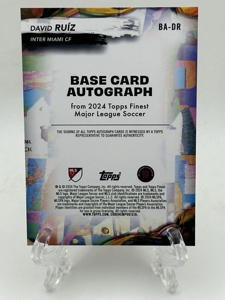 2024 Topps Finest MLS /25 David Ruiz Orange Refractor Rookie RC Auto ...