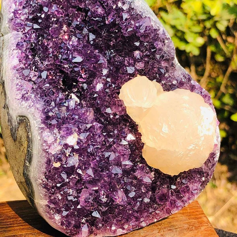 2pcs 3.85LB Natural Amethyst geode quartz cluster crystal specimen ...