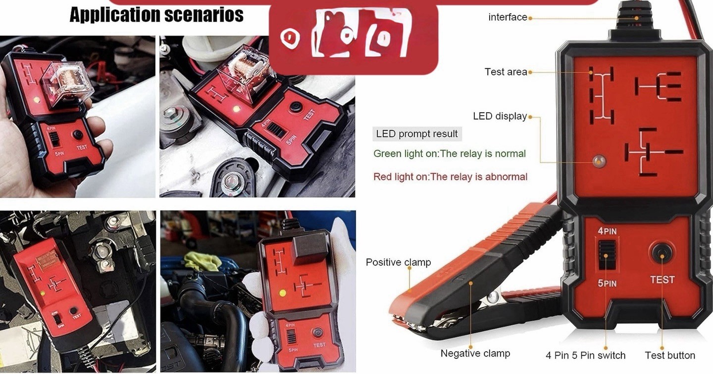 12V Relay Checker LED Light Universal 4 Pin 5 Pin Compatible Tool | eBay