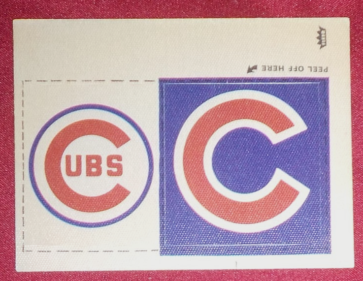 1970 FLEER CHICAGO CUBS C Cap / CUBS Jersey Logo "REAL CLOTH" FREE ...
