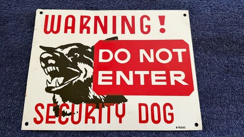Vintage Security Dog Sign Do Not Enter Warning German Shepherd Aluminum ...