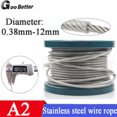 0.38mm-12mm Diameter 304 Stainless Steel Wire Rope Cable Rigging ...