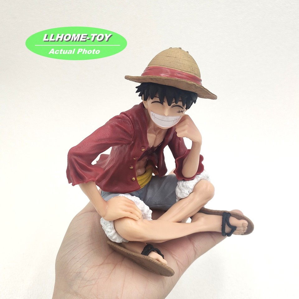 Anime One Piece Sit Monkey D Luffy Sit PVC Figure Statue Toy Gift ...